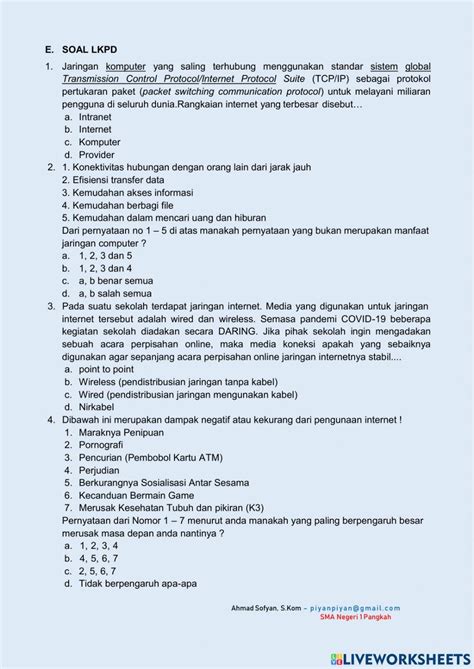 Lkpd Informatika Online Worksheet Live Worksheets