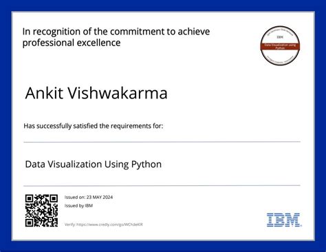 Achieving A Ibm Certificate In Data Visualization With Python Ankit Vishwakarma