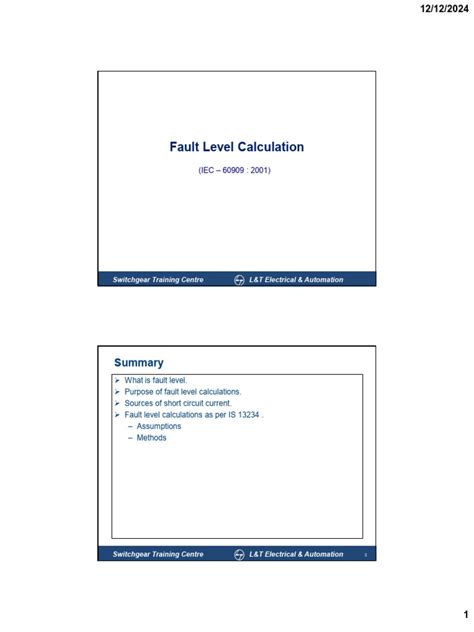 Fault Level Calculation Pdf Electrical Impedance Transformer