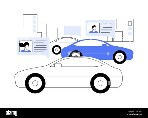 Connected Vehicles Abstract Concept Vector Illustration Stock Vector