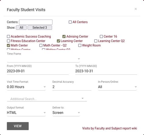 TracCloud Report Faculty Student Visits Redrock Wiki