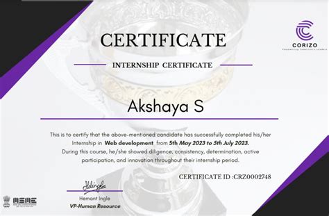 Akshaya Suriyaprakash On Linkedin I Am Excited To Announce That I Have Completed My First