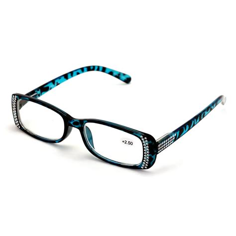 Women Rectangular Rhinestones Reading Glasses Female Fashion Leopard Clear Lens Readers Demi