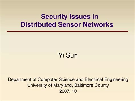 Ppt Security Issues In Distributed Sensor Networks Powerpoint