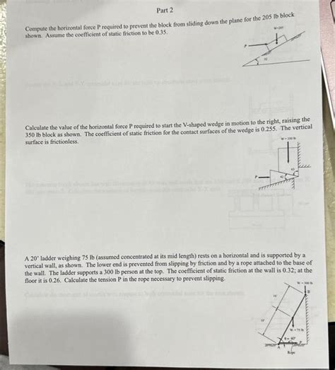 solved part 2 compute the horizontal force p required to