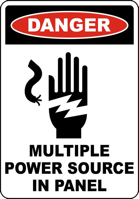 Danger Multiple Power Source Sign Save 10 Online
