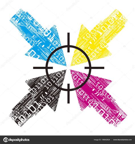 Arrows Binary Codes Print Data Grunge Stylized Arrows Binary Codes