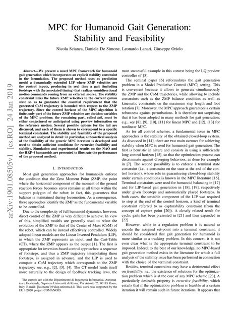 PDF MPC For Humanoid Gait Generation Stability And Feasibility