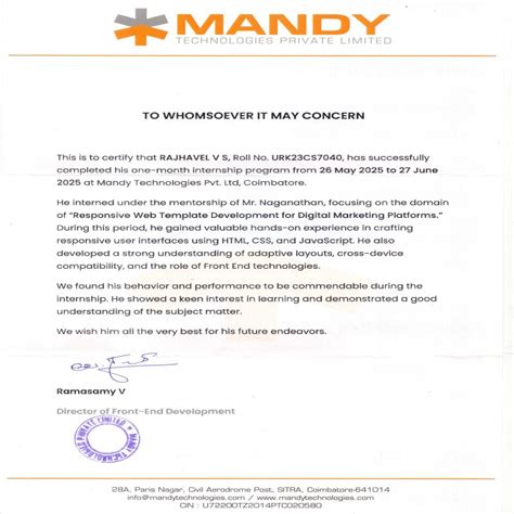 Internshipcompleted Webdevelopment Html Css Javascript Frontenddeveloper Responsivedesign