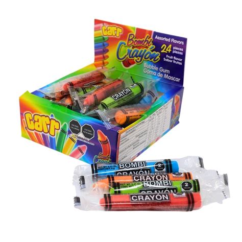 Crayon Bubble Gum 24ct Box Candy Funhouse Us