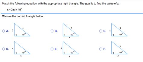 Solved Match The Following Equation With The Appropriate