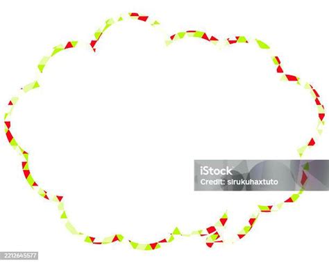 Stained Glass Style Speech Bubble Triangular Pattern Rounded Cloud