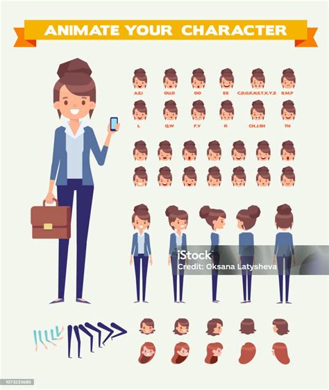 당신의 장면에 대 한 실업 문자입니다 캐릭터 창조와 다양 한 플레이 헤어스타일 얼굴 감정 제스처 설정 천지창조에 대한 스톡 벡터