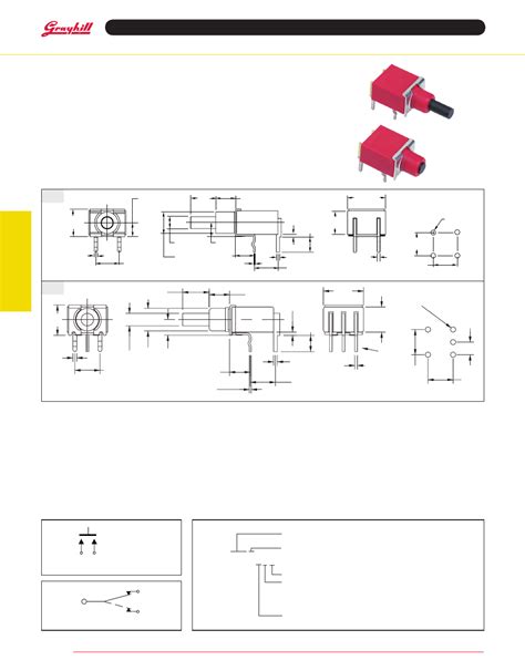 Grayhill Pushbutton Switches Butt Contact 38bh Series User Manual 1 Page Also For