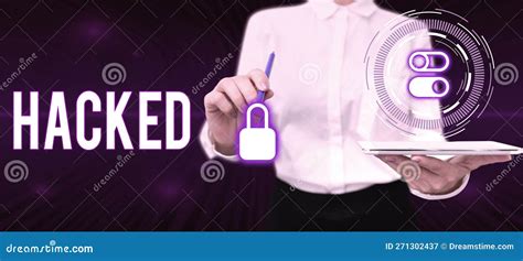 sign displaying hacked business showcase gain unauthorized access to