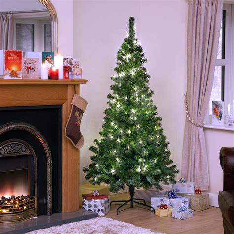 Stunning 6ft Christmas Tree With Lights Modern Artificial