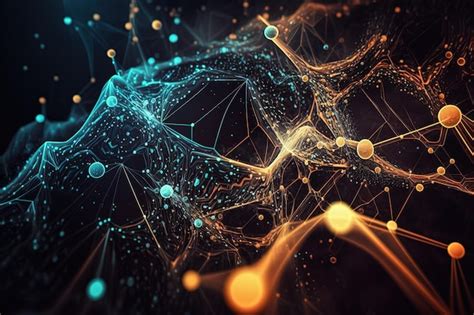 Premium Photo Abstract Lines And Dots Connect The Backgroundgenerative Ai