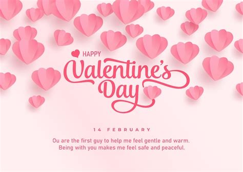 Premium Vector Happy Valentines Day Concept Card In Paper Cut Style