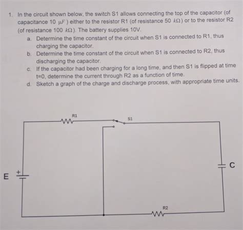 Solved In The Circuit Shown Below The Switch S Allows Chegg