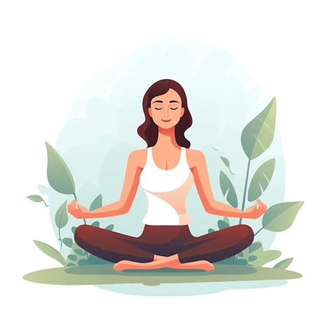 женщина сидящая в положении лотоса Премиум Ai сгенерированное изображение