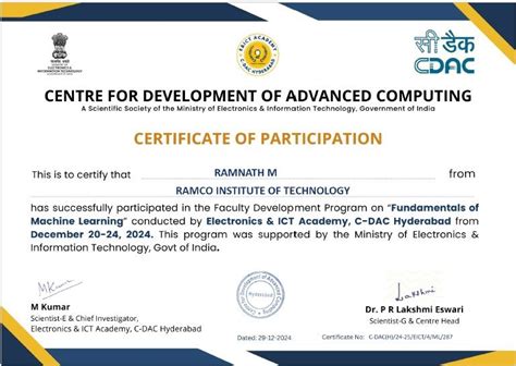 machinelearning facultydevelopment cdac learninganddevelopment