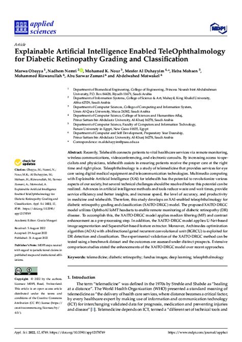 pdf explainable artificial intelligence enabled teleophthalmology for diabetic retinopathy
