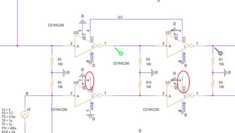 Simulation Pspice Logic Gates In Series Electrical Engineering