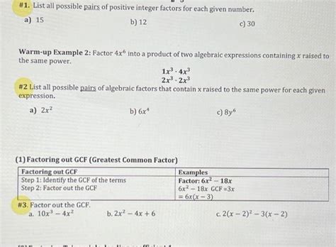 Solved 1 List All Possible Pairs Of Positive Integer