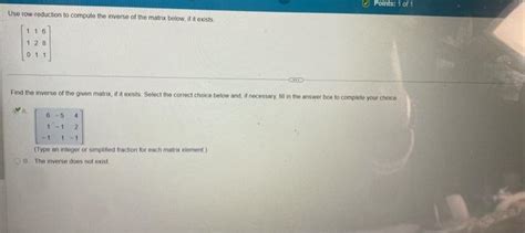 solved use row reduction to compute the invarse of the