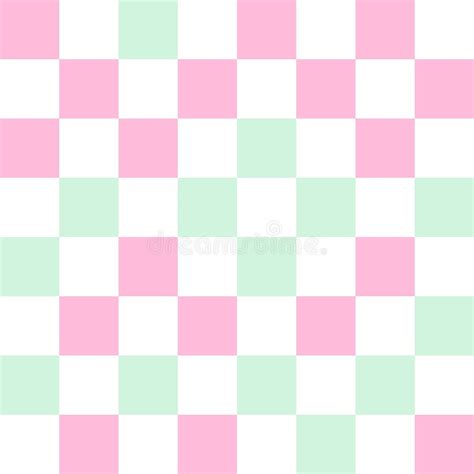 Pink And Green Pastel Checkerboard Pattern Background Stock Vector