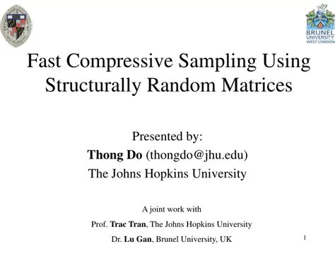 Ppt Fast Compressive Sampling Using Fast Compressive Sampling Using Powerpoint Presentation