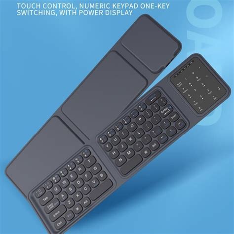 Jomaa Full Size Bluetooth Wireless Keyboard With Touchpad Numberic Pad Rechargeable Folding