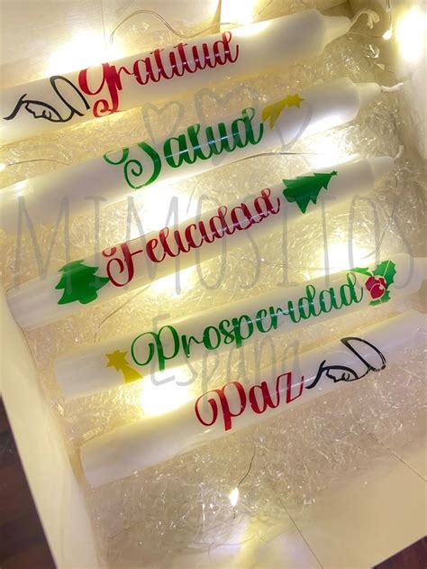 Velas Navidad Personalizadas Velas De Deseos Navidad Frases Para