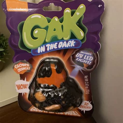 Nickelodeon Gak In The Dark With Uv Light Glows Orange Htf New Ages 4