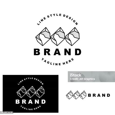 돌 로고 보석 라인 돌 디자인 다이아몬드 크리스탈 간단한 우아한 제품 브랜드 벡터 자연석 아이콘 0명에 대한 스톡 벡터 아트 및 기타 이미지 Istock