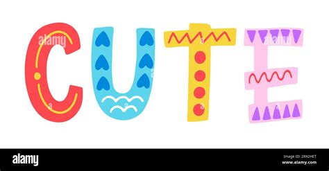 Cute Decorative Lettering Word Typography Design Stock Vector Image