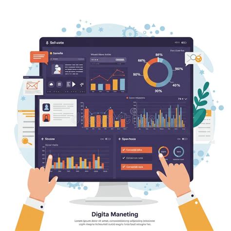 Computer Screen Displaying Data Analytics Dashboard With Various Charts
