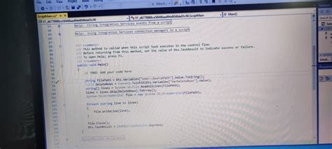 Script Task To Remove Rows From A Set Of Flat Files Using Ssis