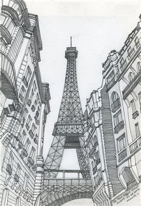 Easy And Beautiful Eiffel Tower Drawing And Sketches Eiffel Tower Drawing Paris Drawing