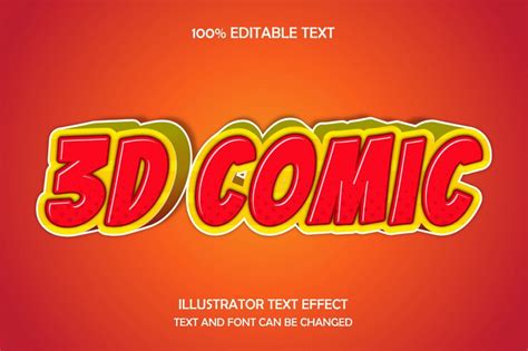 Premium Vector 3d Comic3d Editable Text Effect Modern Style