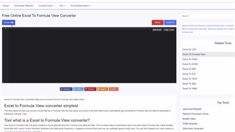 Free Online Excel To Formula View Converter Bfotool