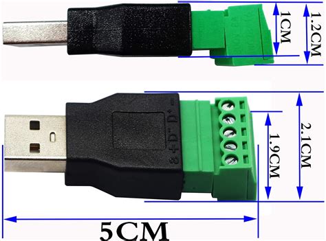 ZdyCGTime USB Screw Terminal Block Connector USB 2 0 A Male Plug To 5 Pin Way Female Bolt Screw
