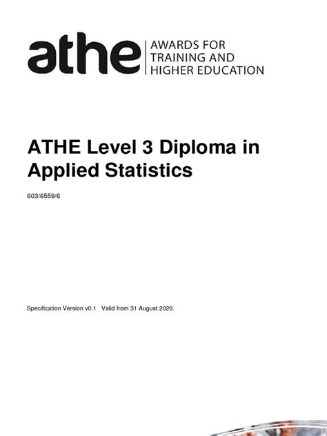 Athe Level 3 Diploma In Applied Statistics Pdf Educational Assessment Learning