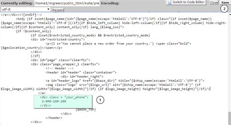 prestashop 1 6 x how to add phone number contact info text in header