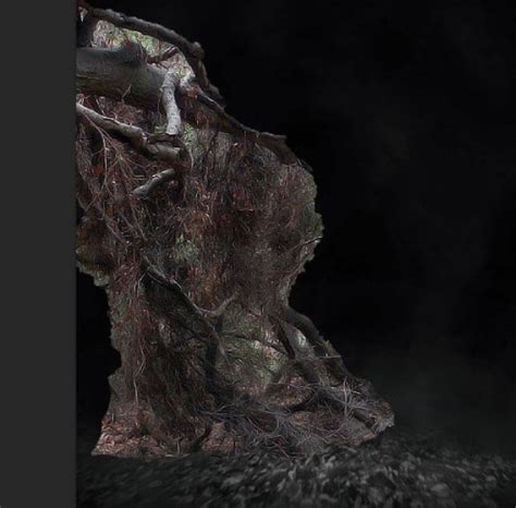 Create A Surreal Burning Tree Scene With Falling Particle Effect In