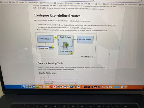 Azure Network Engineering Cloud Engineer Creating Static Routes In