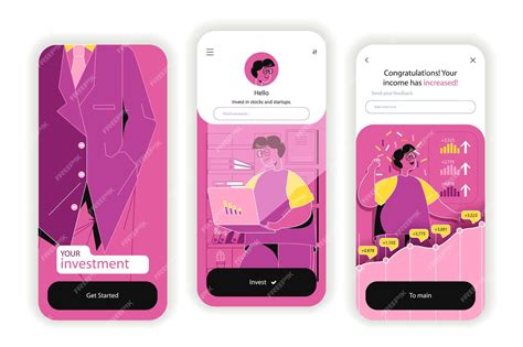 Premium Vector Business Investment Concept Onboarding Screens Ui Ux