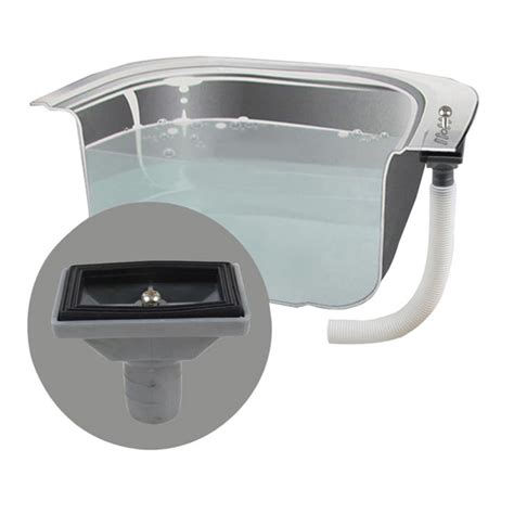 Talea Water Channel Overflow Device With Drain Hose Square 63 5mm Grey