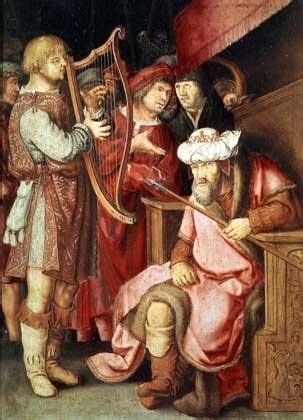 Lucas Van Leyden David Tocando El Arpa Ante Saúl 1508 Pittore