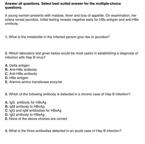 Solved Answer All Questions Select Best Suited Answer For